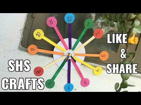 DIY popsicle sticks wall clock - YouTube