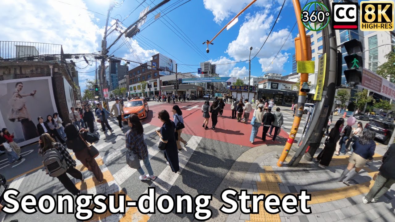 Seongsu-dong Cafe Street, Seoul hot place 360° Video Subtitles - YouTube