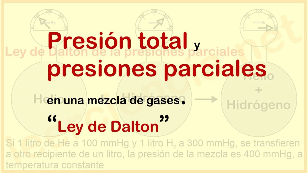 Presión Total Y Presión Parcial Según La Ley De Dalton 2 Ejercicios