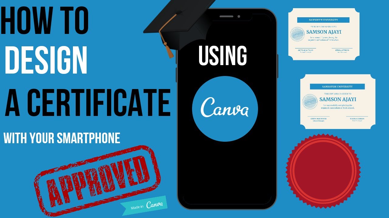 HOW TO DESIGN A CERTIFICATE ON CANVA (WITH YOUR SMARTPHONE) - YouTube