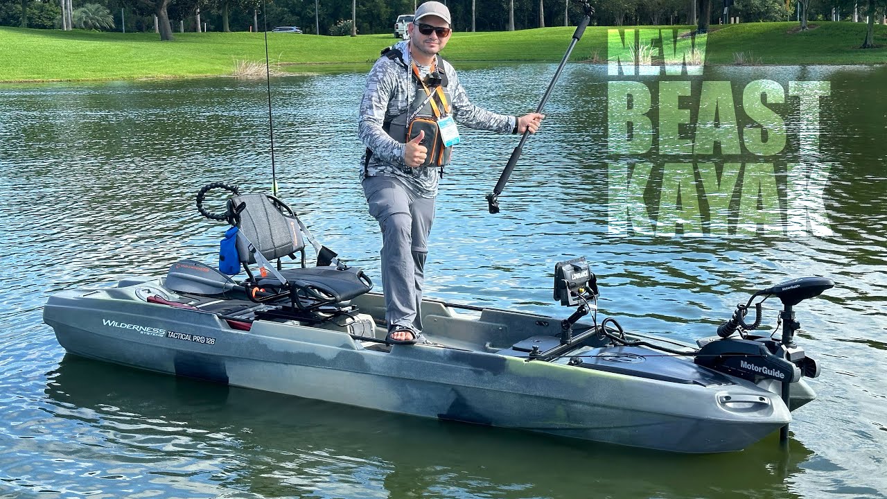 iCAST 2024 Wilderness Tactical Pro 128 Fishing Kayak Bass Boat Hybrid #icast #fishing - YouTube
