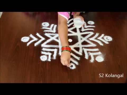 star rangoli designs / simple freehand star kolam/ easy star muggulu ...