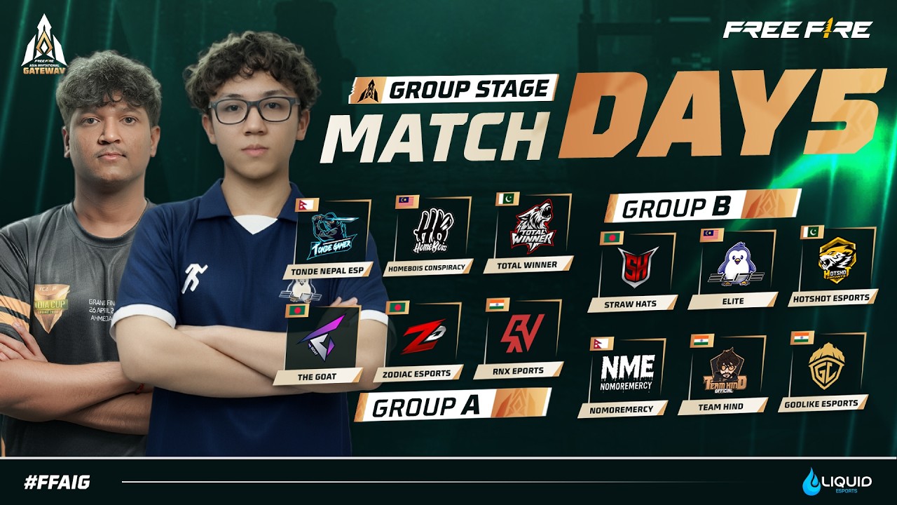 [🔴LIVE] K.O. Stage Day 5 || FF Asia Invitational Gateway II Garena Free ...