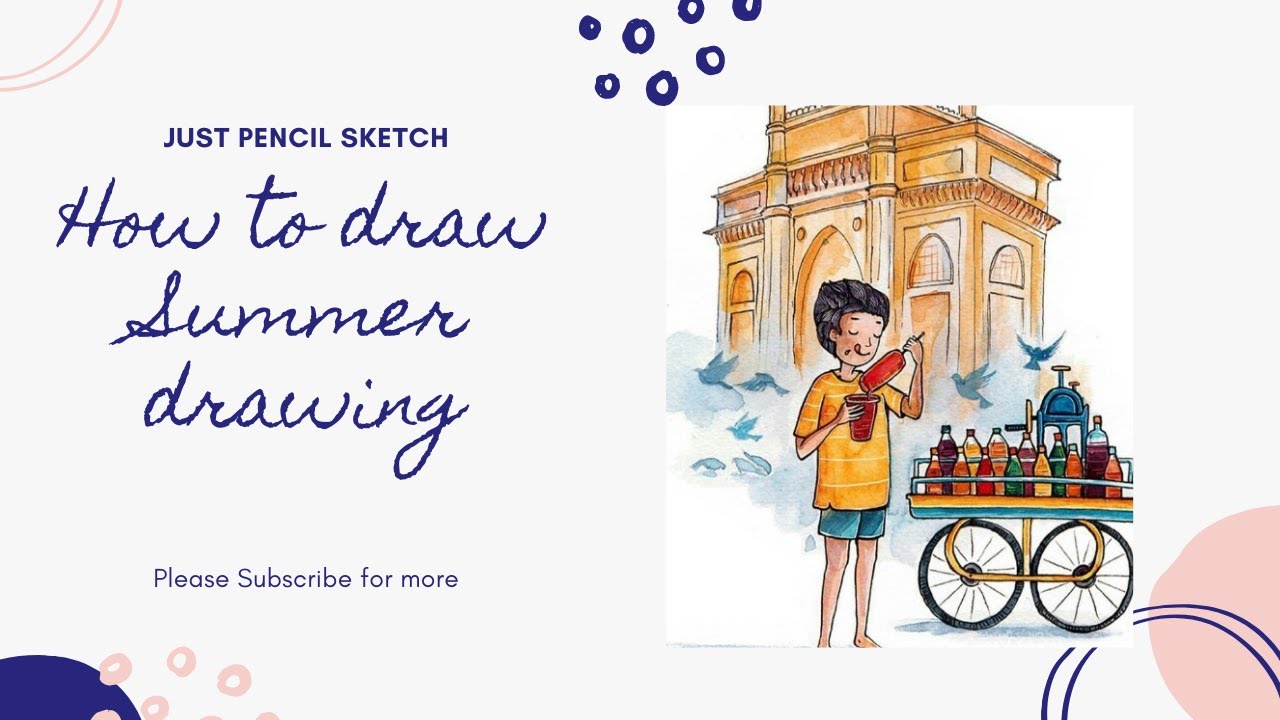 step by step summer drawing #summer - YouTube