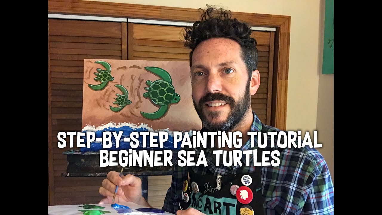 Step-by-Step Painting Tutorial - Beginner Sea Turtles - YouTube