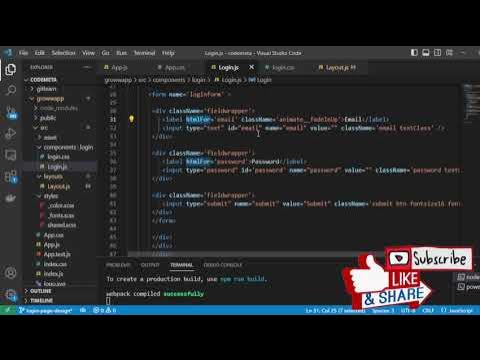 React Login Page Design and Sass Installation - React Groww App Replica - Learn React Js - YouTube
