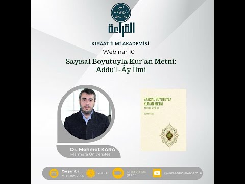 Dr. Mehmet KARA- Sayısal Boyutuyla Kur'an Metn: Addu'l-Ây İlmi