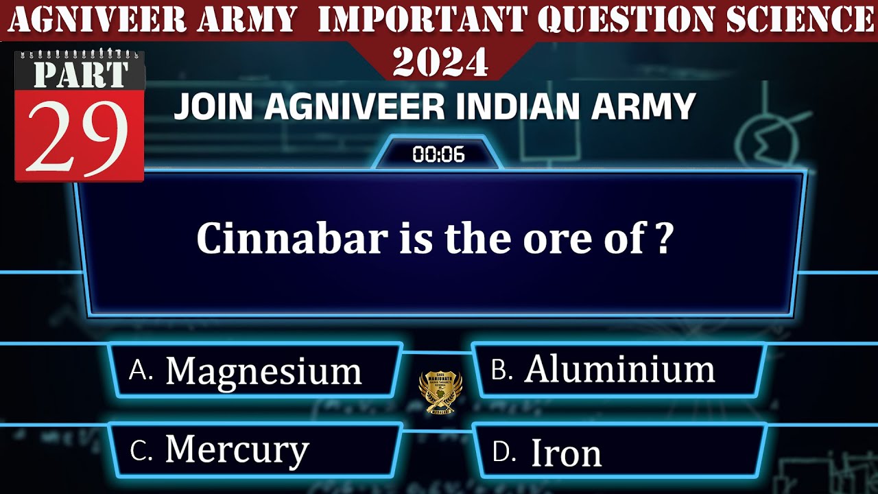 IMPORTANT AGNIVEER ARMY QUESTIONS | Agniveer Exam | Part 29 | Science ...