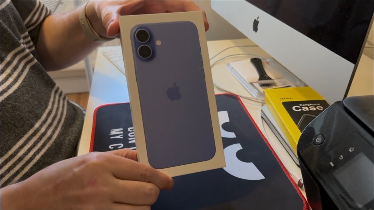 Unboxing iPhone 16 plus in Ultramarine - YouTube