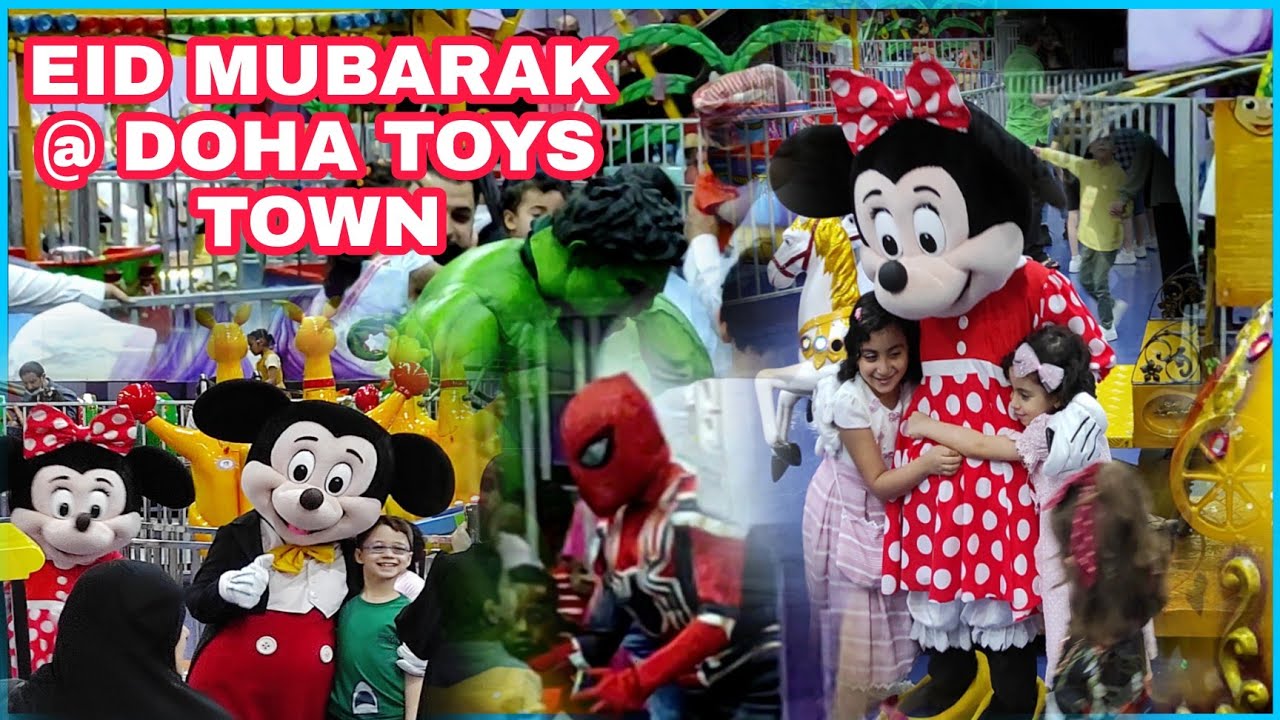 EID MUBARAK | MINI MOUSE , MICKEY MOUSE, SPIDERMAN AND HULK AT DOHA ...