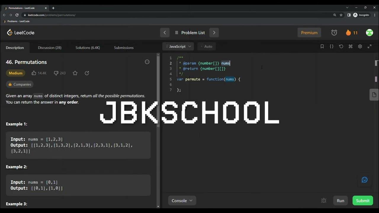 EN) Leetcode 46. Permutations - YouTube