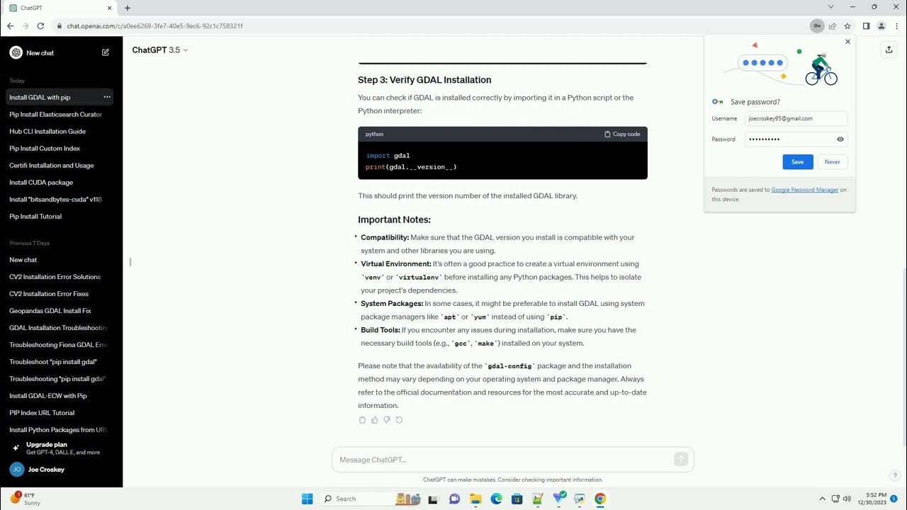 pip install gdal config - YouTube
