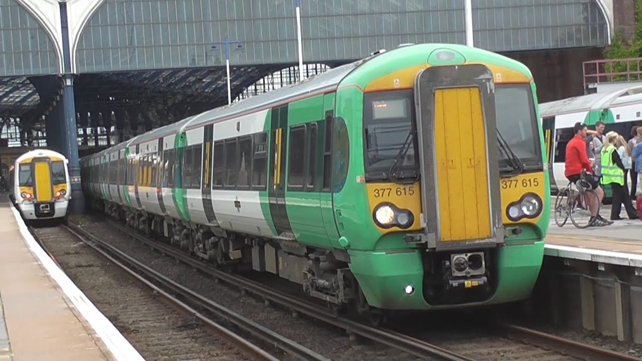 Class 377/6 - 377615 + 377601 Departs Brighton For London Victoria ...