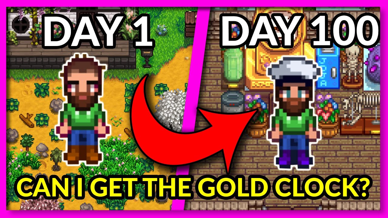 I Played 100 Days of Stardew Valley To Acquire the Gold Clock! - YouTube