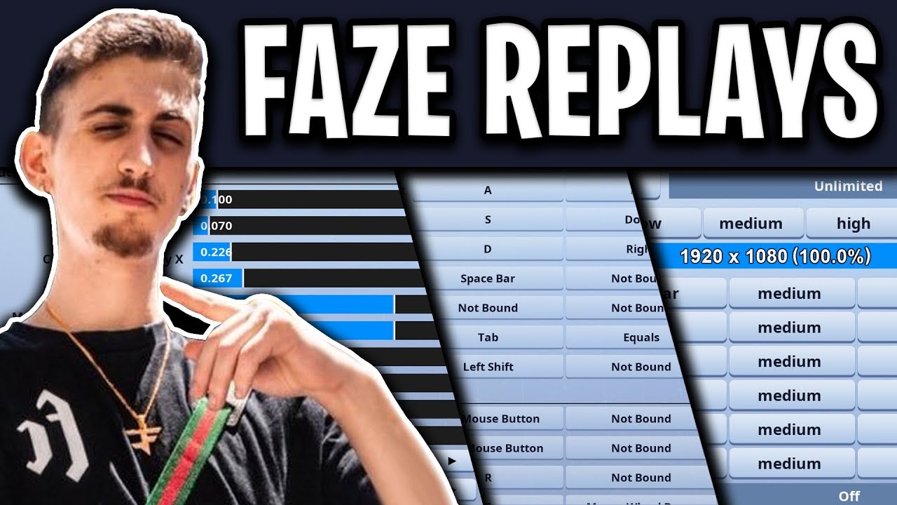 FaZe Replays Fortnite Settings, Keybinds, Resolution and Setup - YouTube
