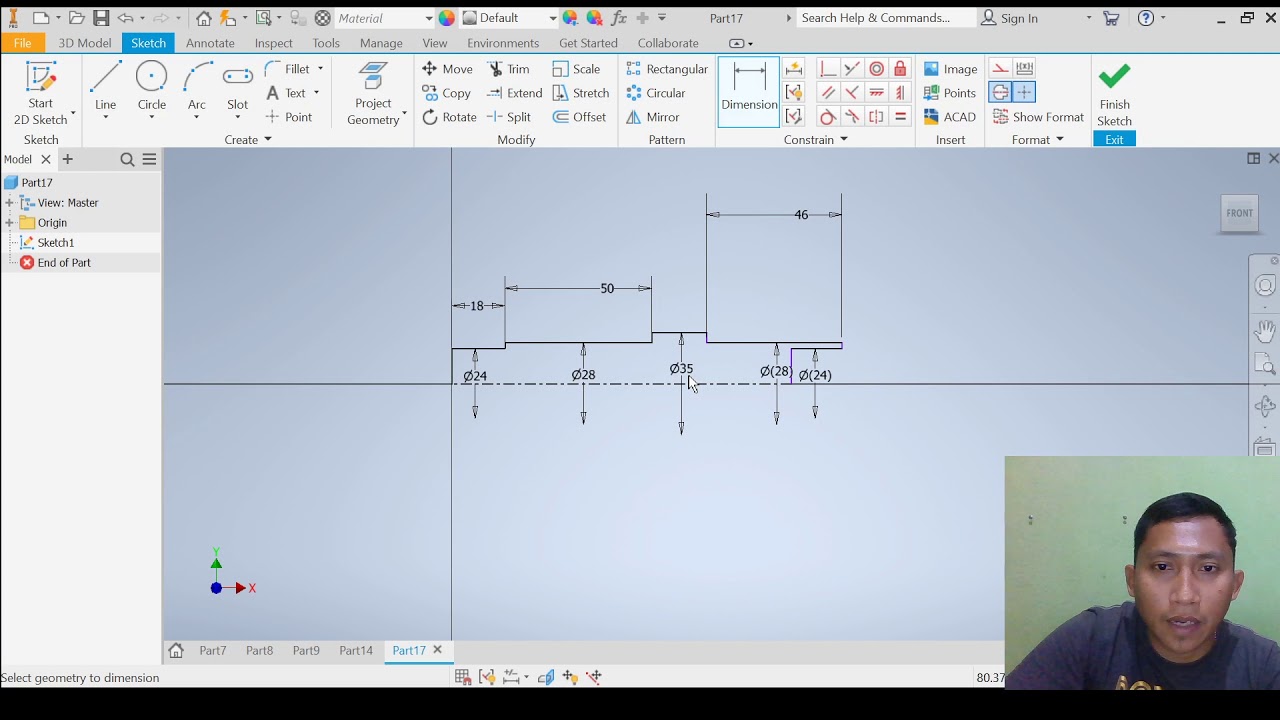 Membuat gambar shaft dengan menggunakan autodesk inventor profesional ...