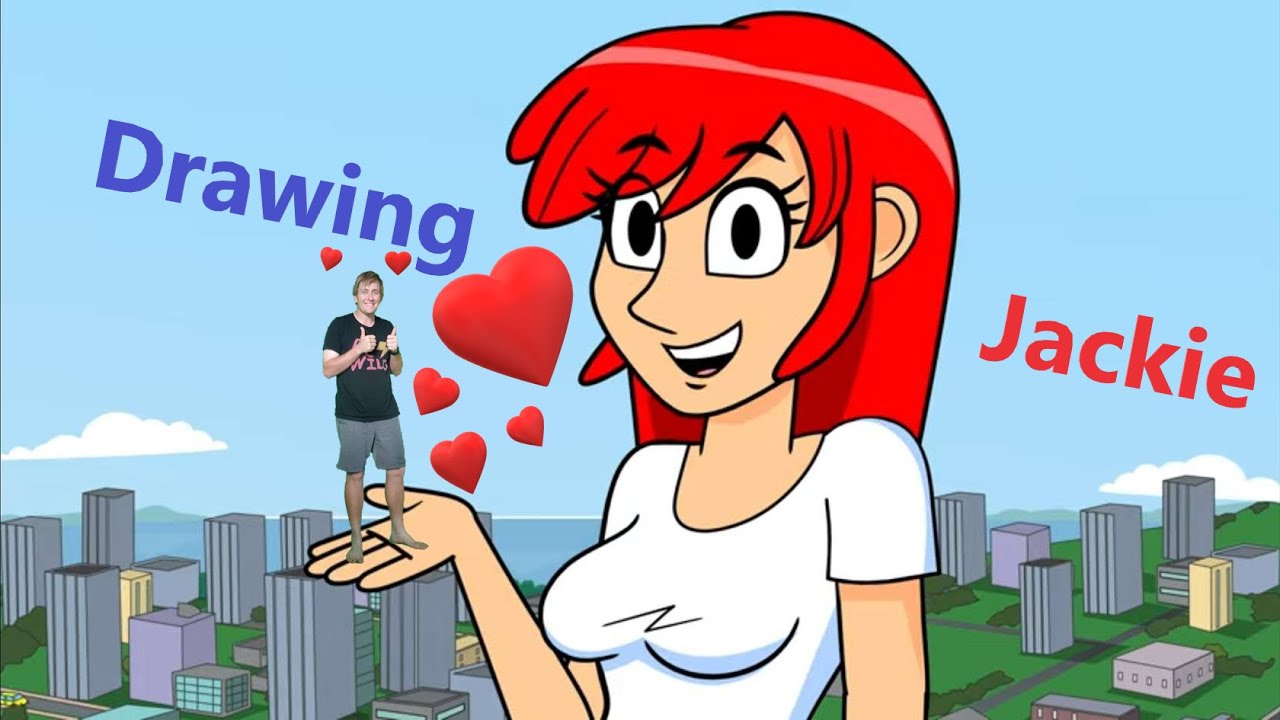 Drawing Jackie! AKA: A Giant Woman! Let's Date! - YouTube