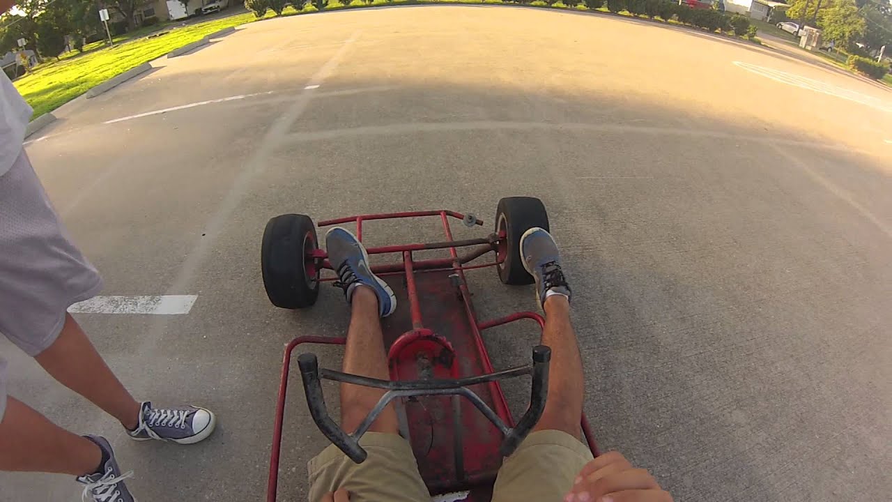 Drifting in a street Go kart - YouTube