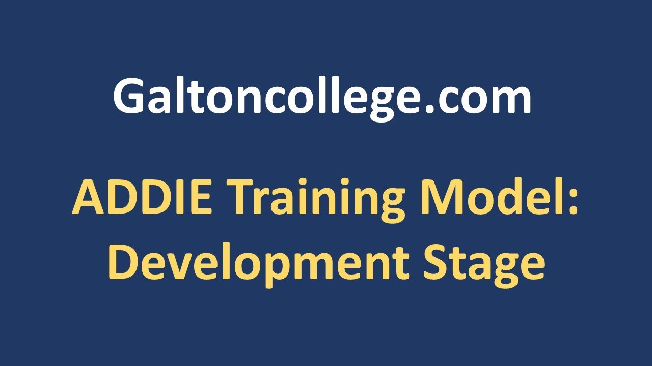 ADDIE Training Model: Development Stage - YouTube