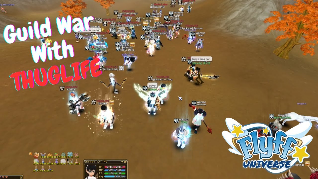Flyff Universe - Guild War Wazabz VS THUGLIFE - YouTube