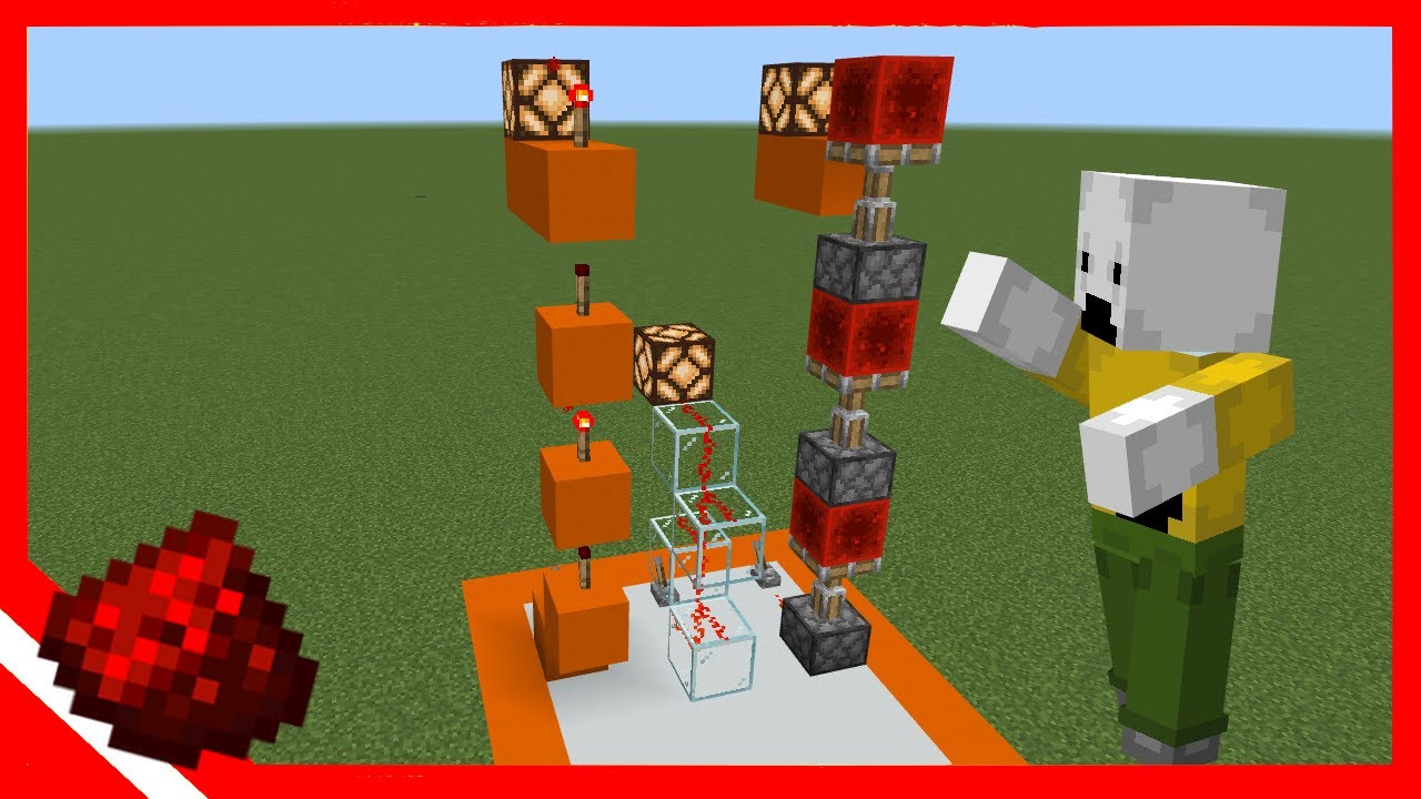Minecraft bedrock methods of moving redstone upwards - YouTube