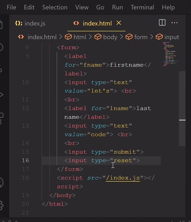 Input Type Reset Html Basics Frontend Html Cssnewvideo Shortsshortvideotrending