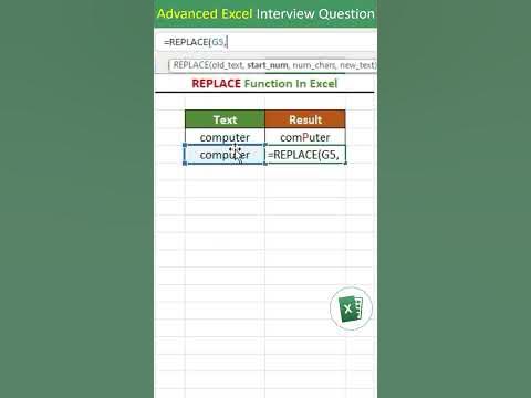 REPLACE function in excel | REPLACE formula in excel | excel interview questions excel tips ...
