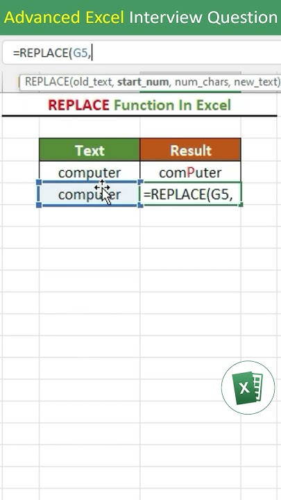 REPLACE function in excel | REPLACE formula in excel | excel interview questions excel tips ...