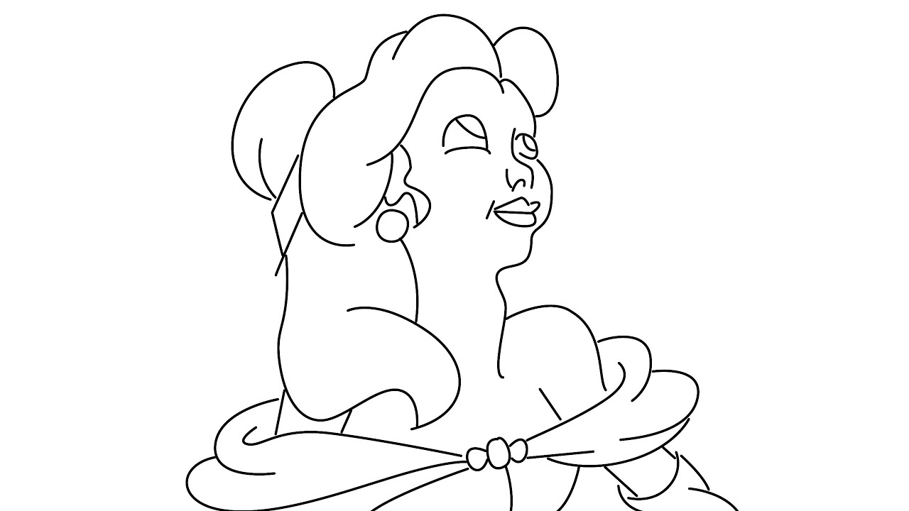 How to draw Bella step by step for beginners from beauty and the beast ...