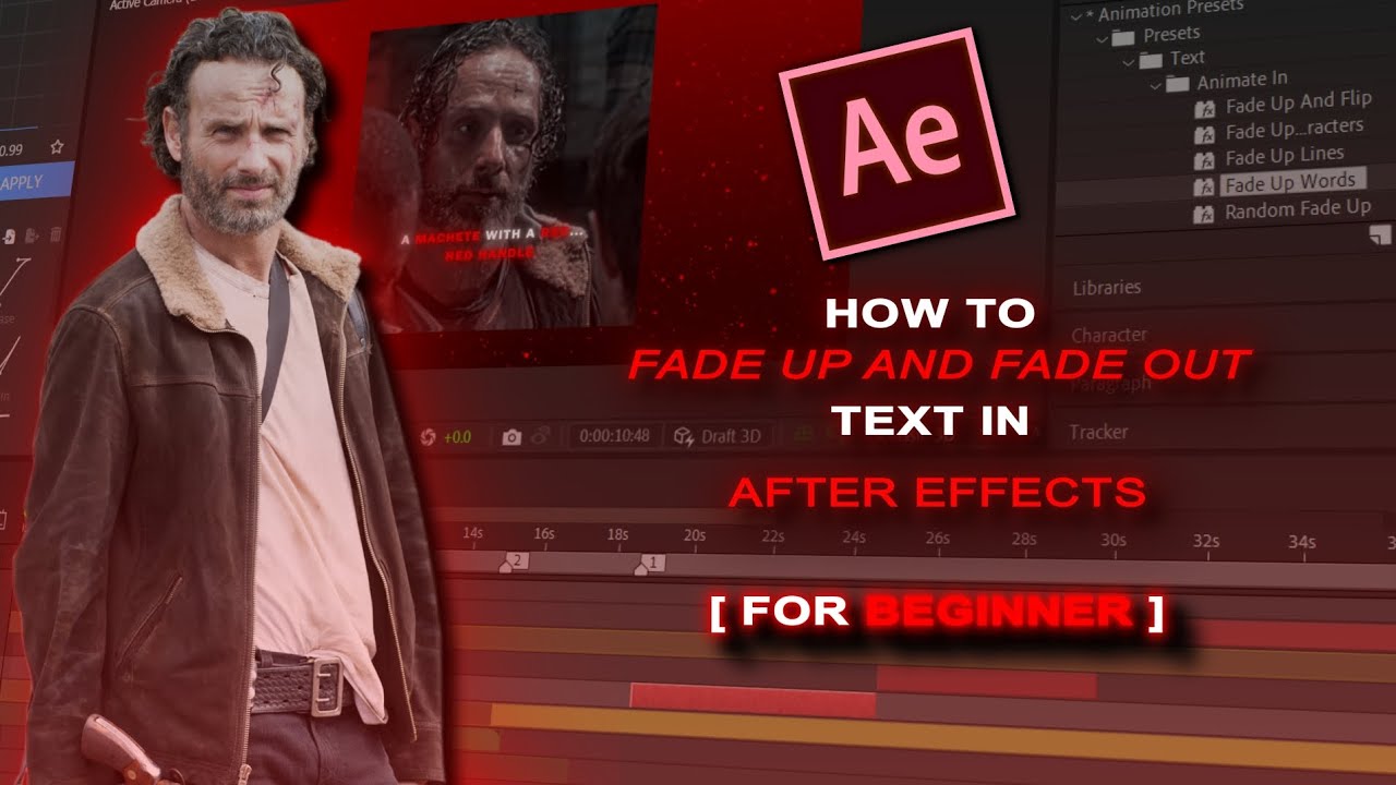 fade up and fade out text | aftereffects tutorial 🍷 - YouTube