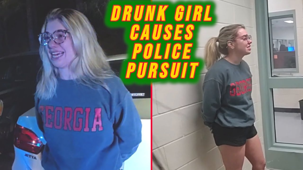 Drunk Girl Causes a Police Pursuit Before DUI Arrest - YouTube