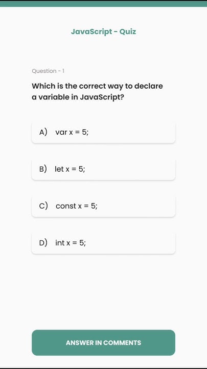 Javascript Quiz 1 Quiz Javascript Coding Programming Technology Fy Foryoupage 