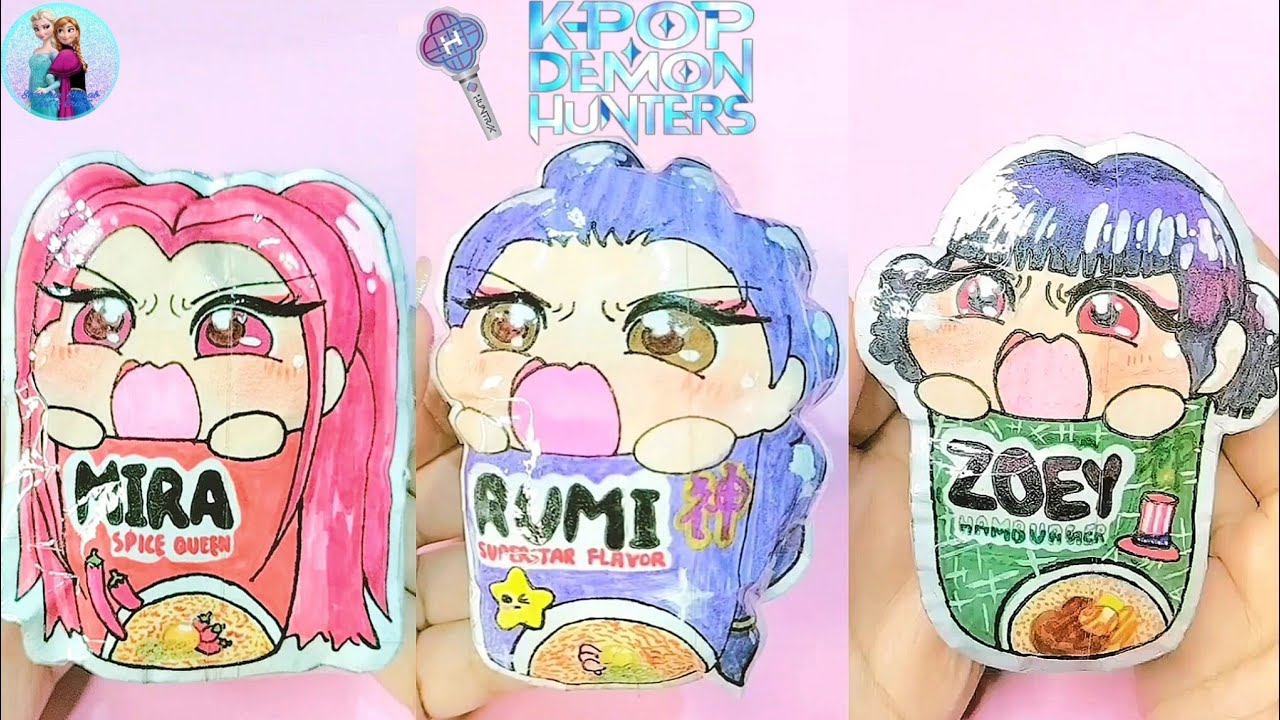 Kpop Demon Hunters Huntrix Rumi,Mira,Zoey Paper Squishy tutorial//paper ...