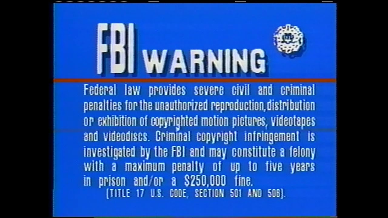 Fbi Warning Vhs 2000