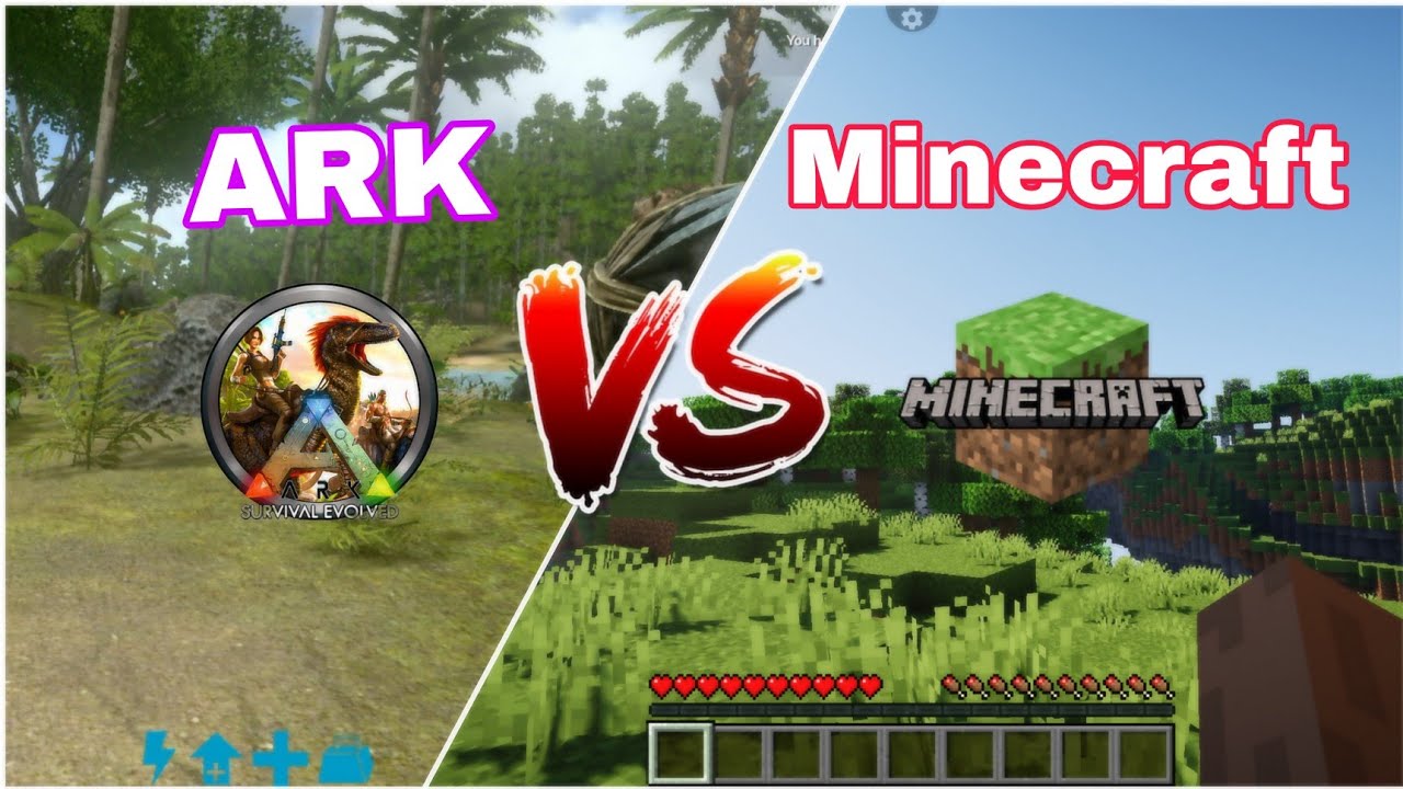 Minecraft vs ARK survival evolved. mcpe vs ark. #minecraft #ark #vs # ...