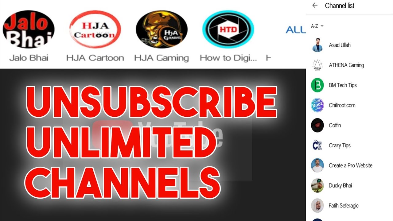 How to Unsubscribe Youtube Channels (Desktop & Mobile) Delete YouTube ...