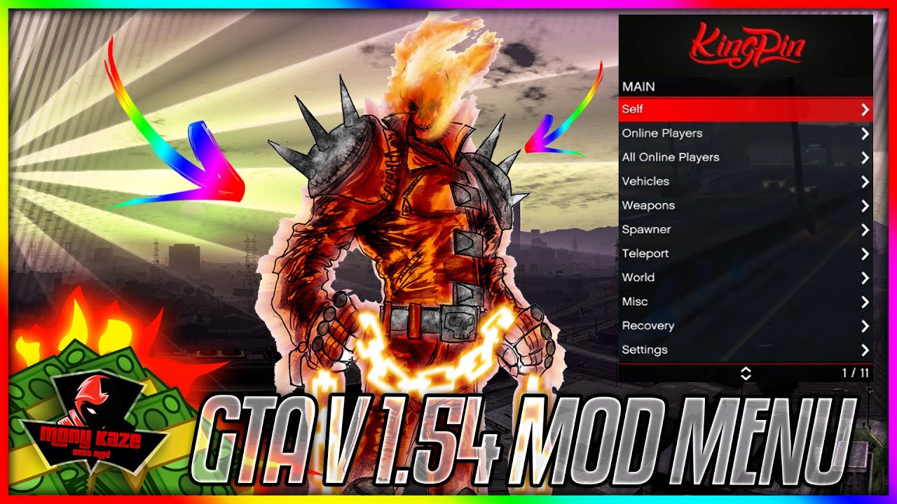 Gta V mod menu - KINGPIN - 1.54 - Undetected - 29/07/2021 - YouTube