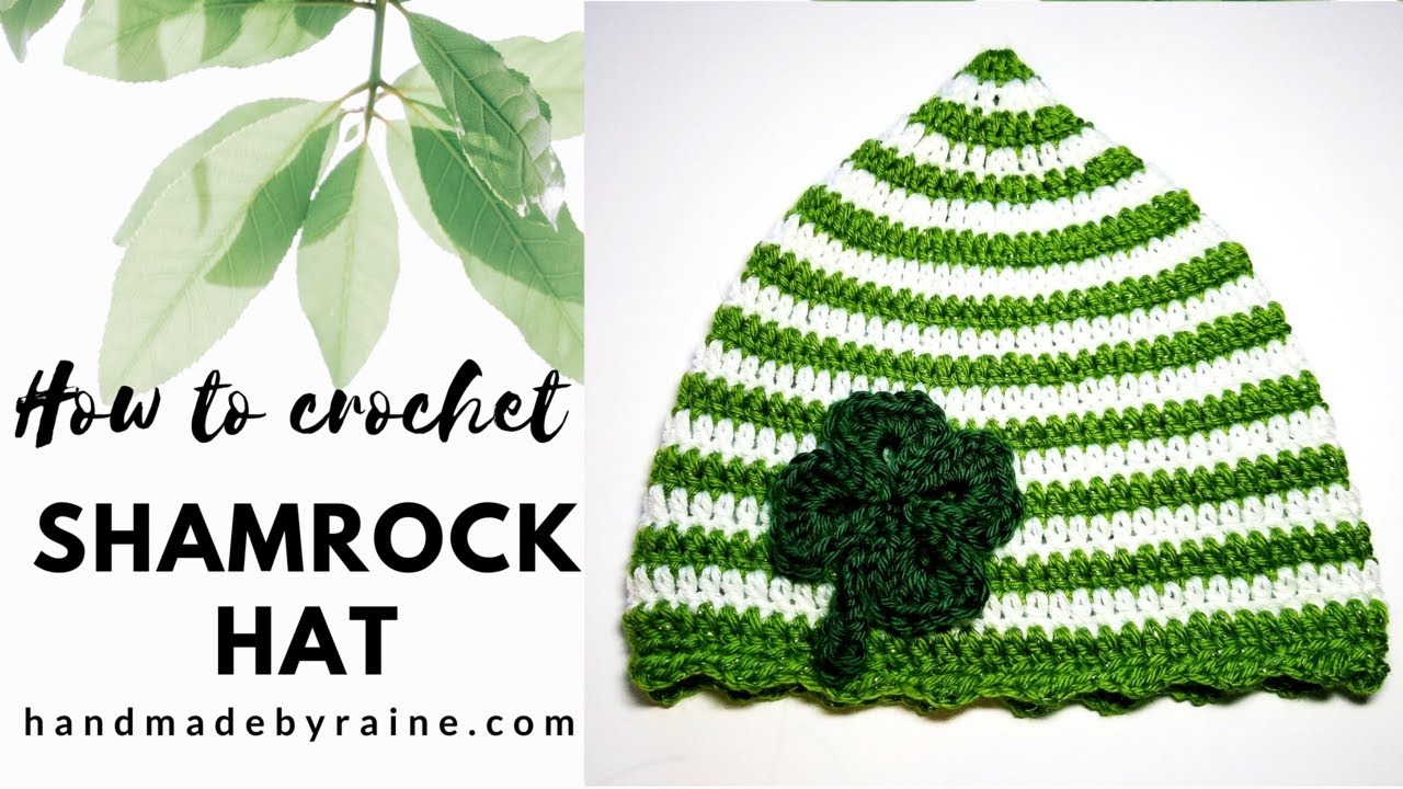 How to crochet Shamrock hat 🍀☘🍀 - YouTube