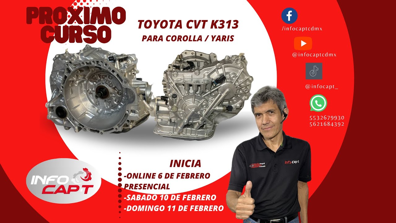 01-FEBRERO-2024 - CHARLA TECNICA: Transmisión TOYOTA CVT K313 para Corolla / Yaris - YouTube