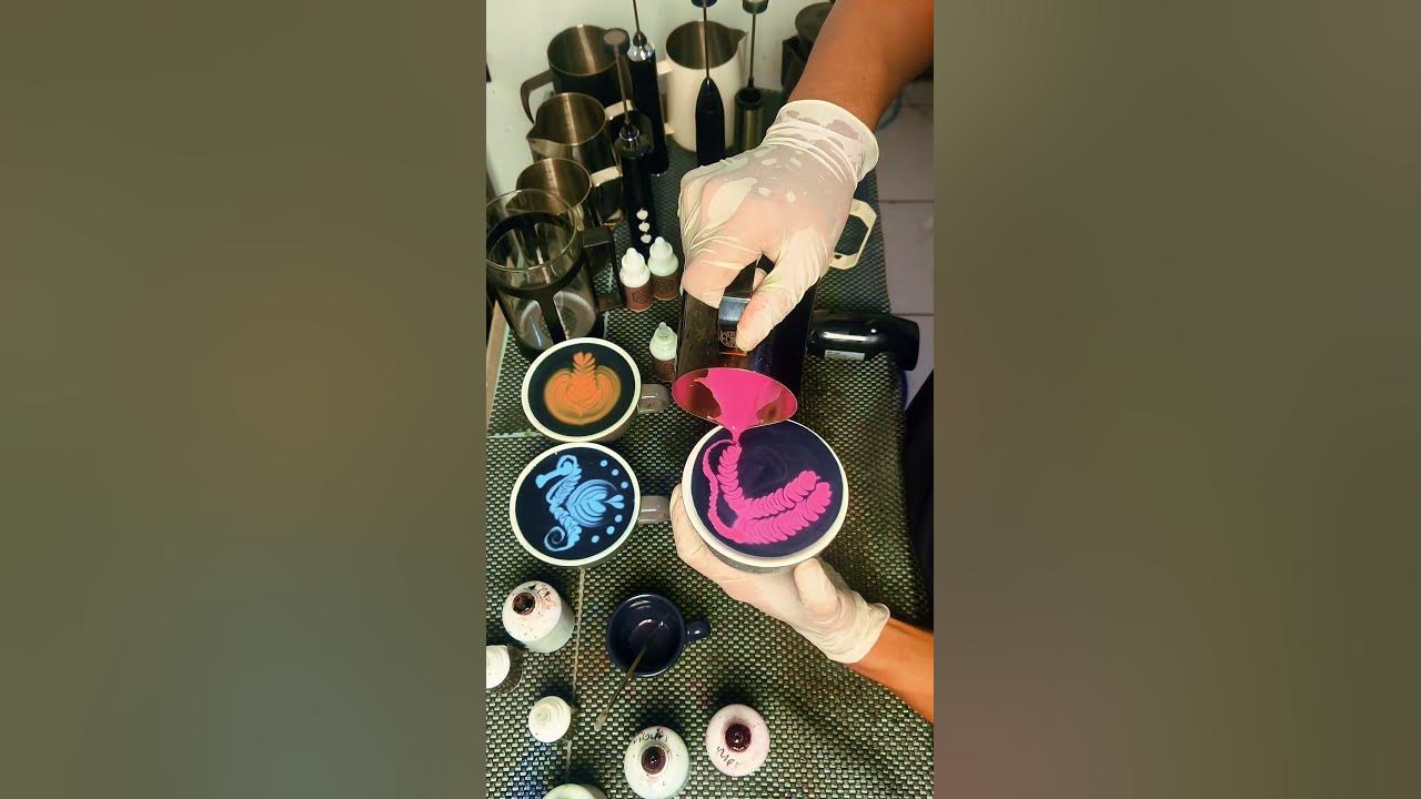 Belajar Latte Art Tanpa Susu Dan Kopi praktis bisa dicoba dirumah dengan Milkfrother - YouTube