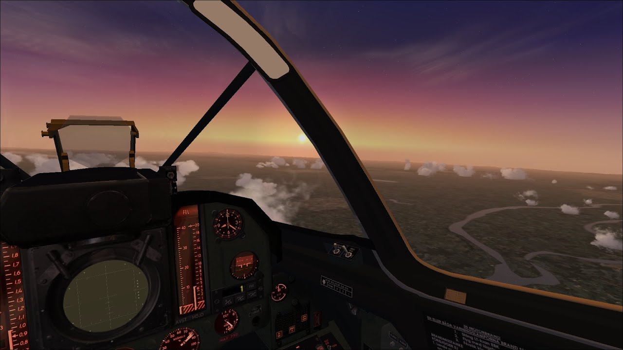 FSX SAAB 35 Draken - Sunset over the Balaton - YouTube