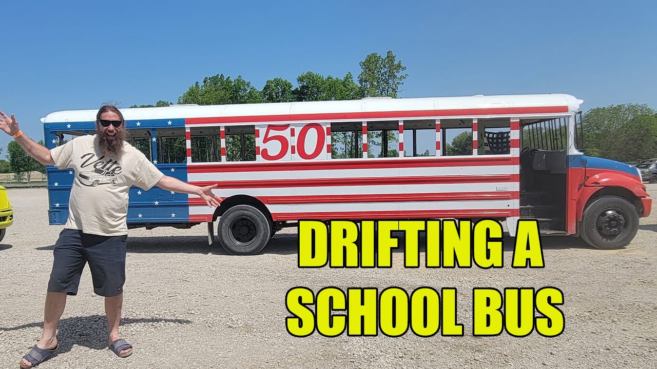 My 1st time school bus and stcker car racing - YouTube