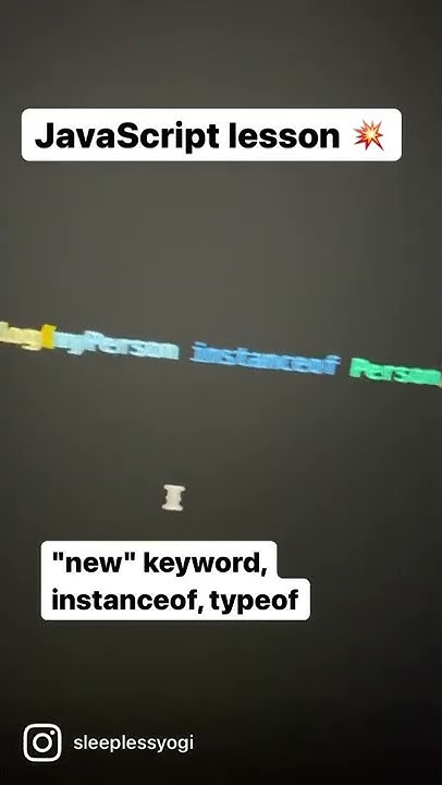 JavaScript Lesson 💥 "new" keyword, instanceof, typeof - YouTube