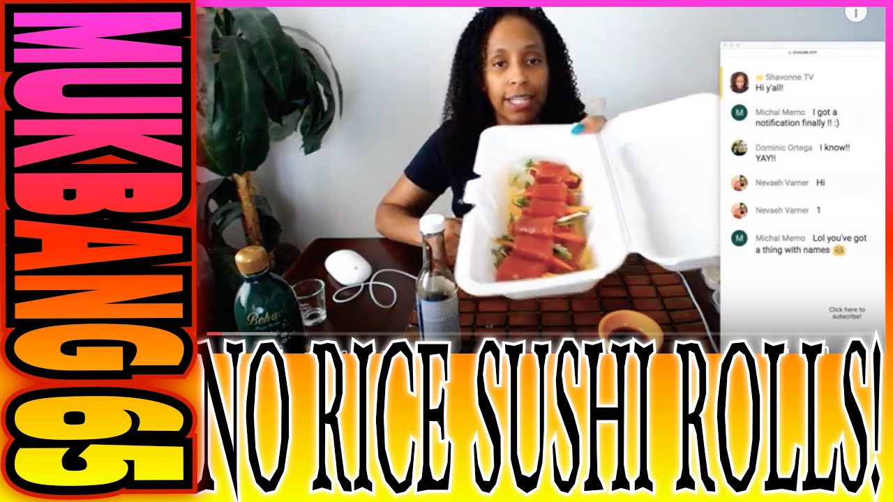 Mukbang No Rice Sushi Rolls! - YouTube