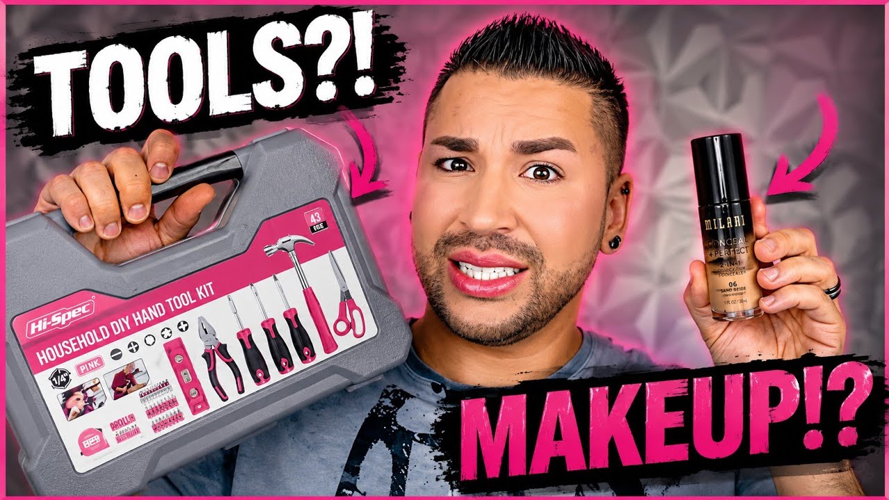 Can You Do Glam With Power Tools? | Full Face Challenge! - YouTube