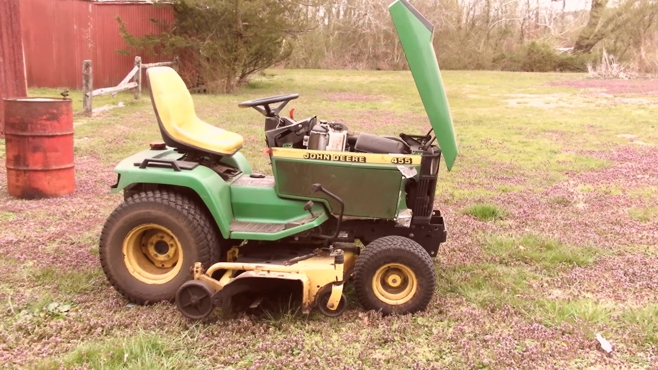John Deere model 455 Diesel lawn mower @ Public Auction 5/1/20! - YouTube