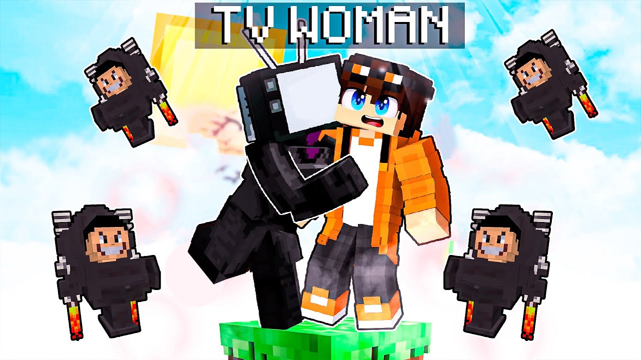 JOGANDO com a TV WOMAN em APENAS um BLOCO no Minecraft! - YouTube