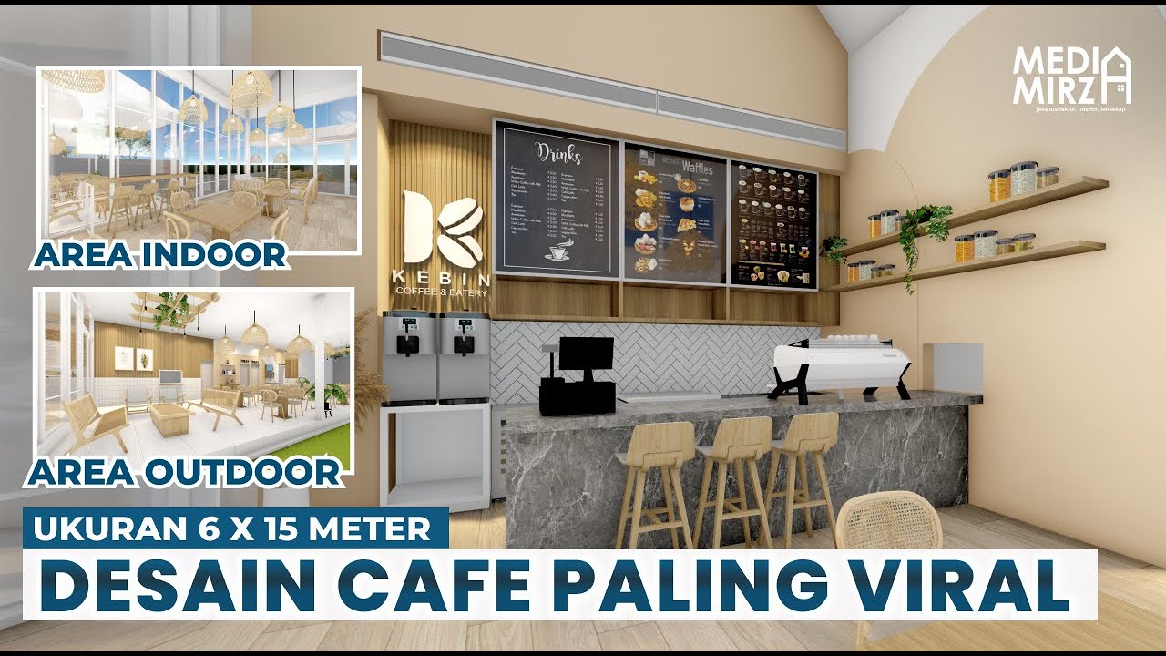 DESAIN CAFE MINIMALIS MODEL SKANDINAVIA 6 X 15 METER - YouTube