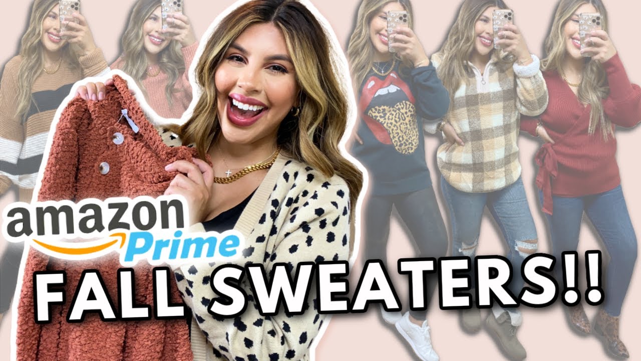 The CUTEST Amazon Sweaters I could find!! | AMAZON FALL SWEATERS HAUL ...