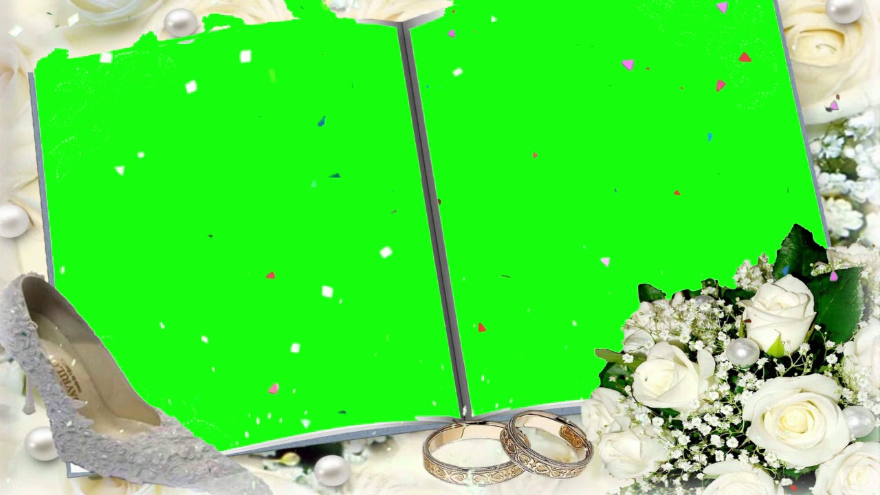 beautiful wedding frame in green screen - YouTube
